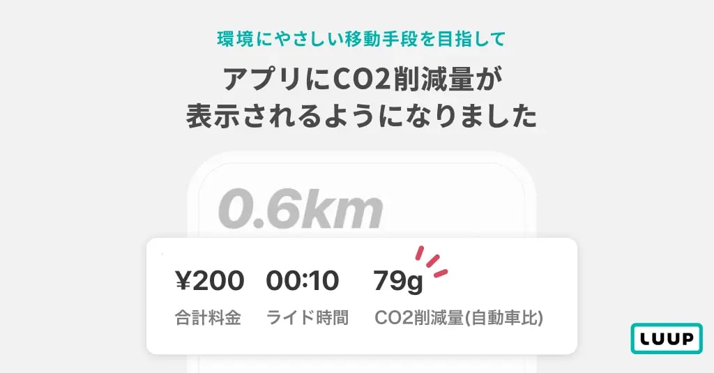 電動キックボードの「LUUP」、ライド中のCO2排出削減量を可視化 ユーザーの環境意識の高まりに応える (2023年10月11日) - エキサイトニュース
