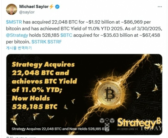 ストラテジー、2万2048BTCを追加購入…保有量52万8185個突破 (2025年4月1日) - エキサイトニュース