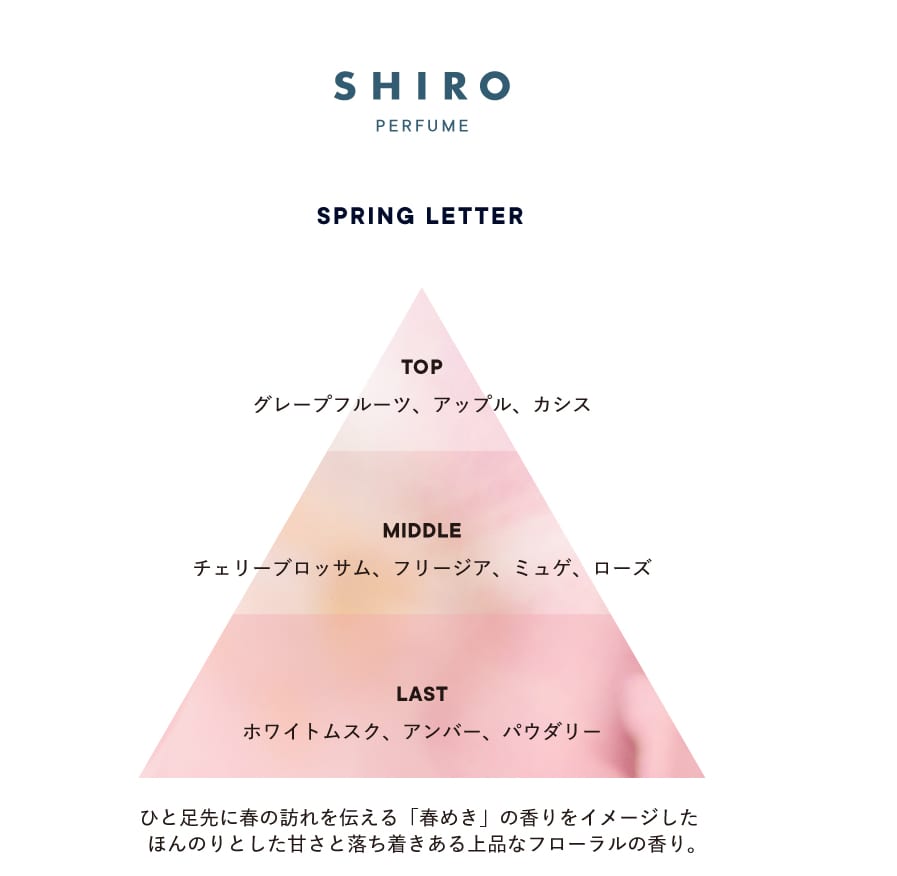 誰にも好印象な大人な香り。【SHIRO】春の訪れを感じさせる限定パフューム“SPRING LETTER” (2023年3月10日) - エキサイトニュース