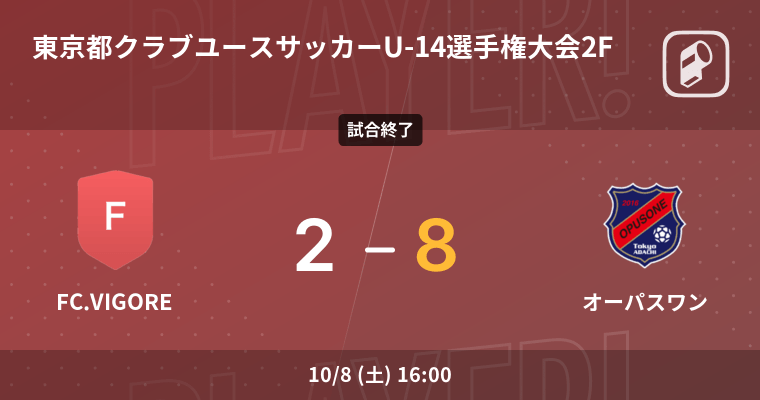 【東京都クラブユースサッカーU14選手権大会2次リーグF10/8】オーパスワンが攻防の末、FC.VIGOREから逃げ切る (2022年10月8日) - エキサイトニュース