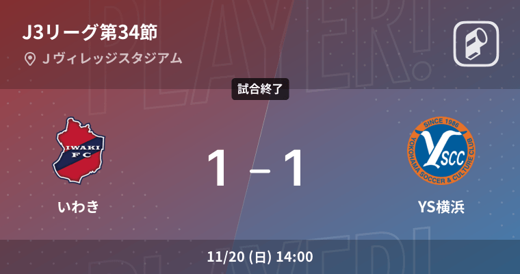 【J3第34節】いわきはYS横浜との攻防の末、引き分け (2022年11月20日) - エキサイトニュース