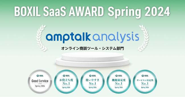 amptalk analysis、「BOXIL SaaS AWARD Spring 2024」オンライン商談ツール・システム部門で「Good Service」ほか4つのNo.1に選出 ...