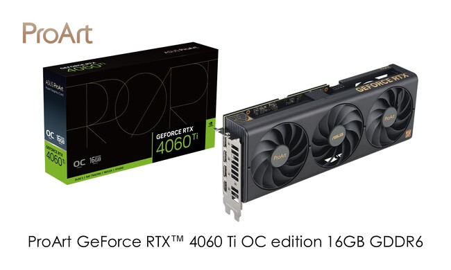 ASUSのクリエイター向けブランドのProArtよりNVIDIA GeForce RTX(TM) 4060 Tiを搭載した静音性が高いビデオ ...