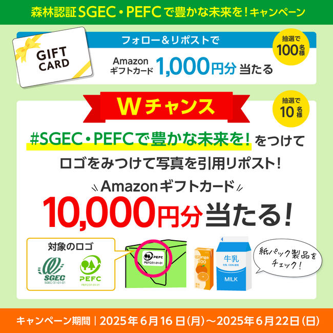 【Xフォロワー2倍増】森林認証SGEC/PEFCジャパンが「キャンつく」活用Xキャンペーンを開催中【6月22日まで】 (2025年6月22日) - エキサイトニュース