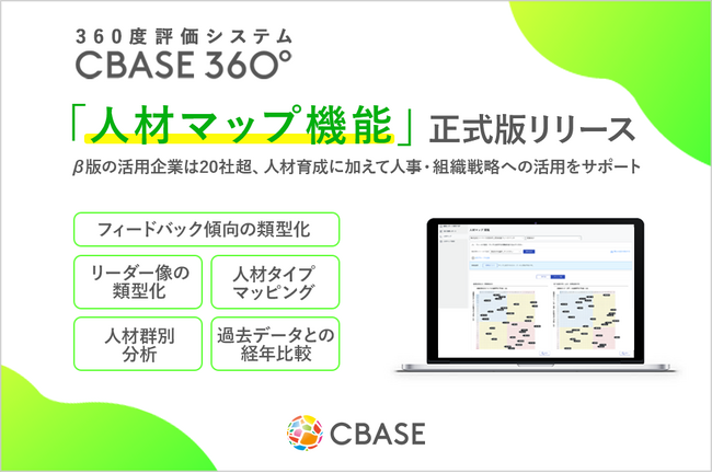 360度フィードバックシステム「CBASE 360°」、フィードバックデータを人事・組織戦略につなぐ「人材マップ」正式版を提供開始 (2025年7月2日) - エキサイトニュース