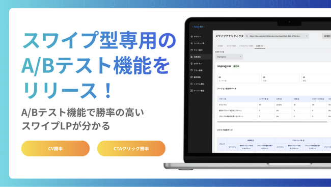 スワイプ型LP制作・分析ツール「SwipeKit」、A/Bテスト機能を正式リリース (2025年6月26日) - エキサイトニュース