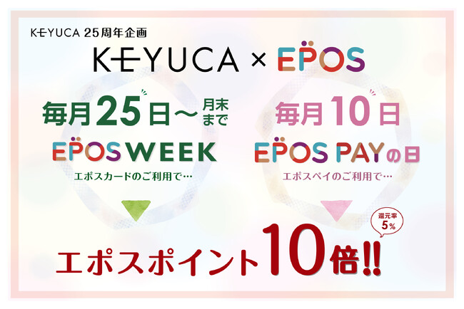 「KEYUCA」25周年記念！「エポスカードポイント10倍キャンペーン」開催！ (2025年2月6日) - エキサイトニュース