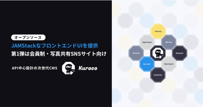 API中心設計の次世代CMS「Kuroco｜クロコ」JAMStackなフロントエンドUIをオープンソースで提供開始第1弾は会員制・写真共有SNSサイト構築向けに公開 (2021年5月12日 ...