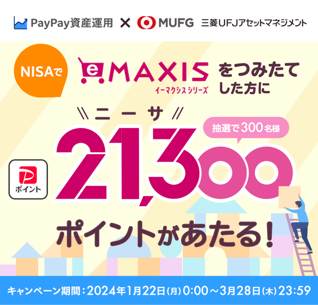 「PayPay資産運用」で「NISA口座でeMAXISシリーズつみたて応援キャンペーン」を開催 (2024年1月22日) - エキサイトニュース