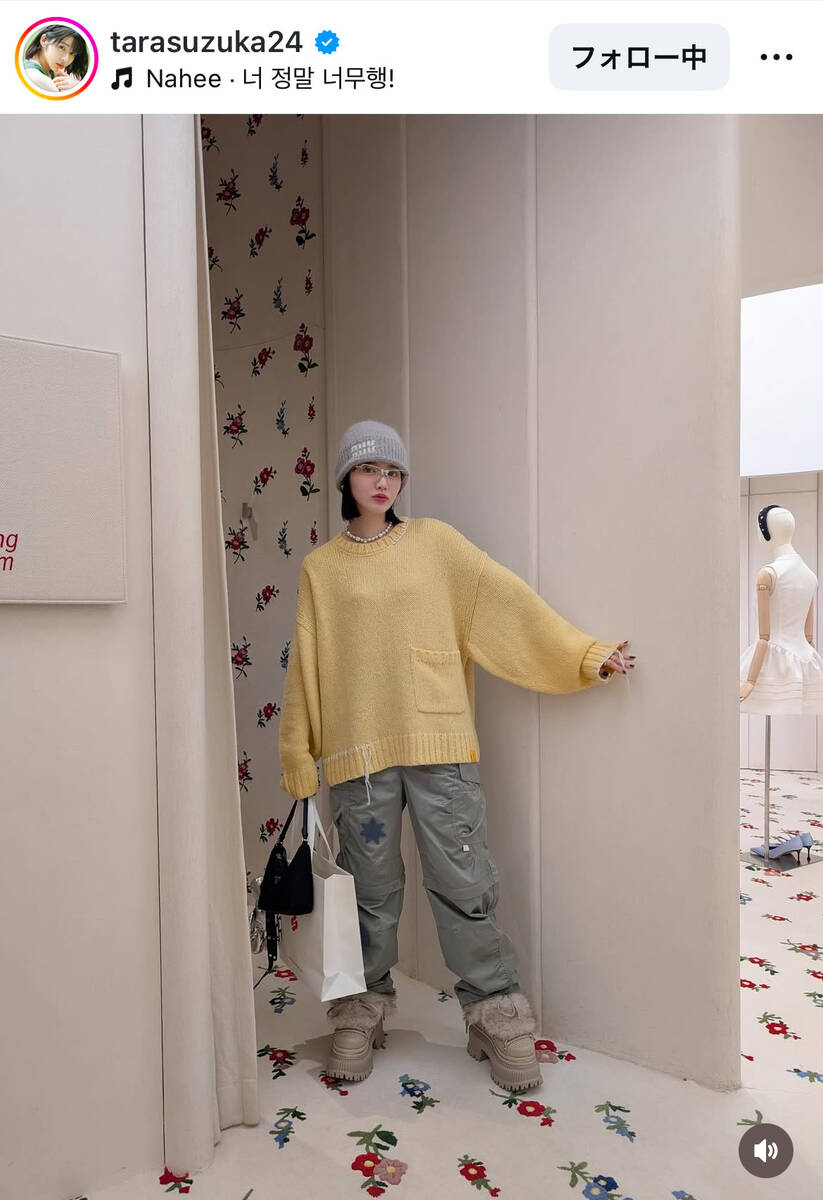 FRUITS ZIPPER・鎮西寿々歌、ニット帽×メガネの甘さ増しコーデが「かわいい！」「似合ってるぅ」 (2025年11月16日 ...