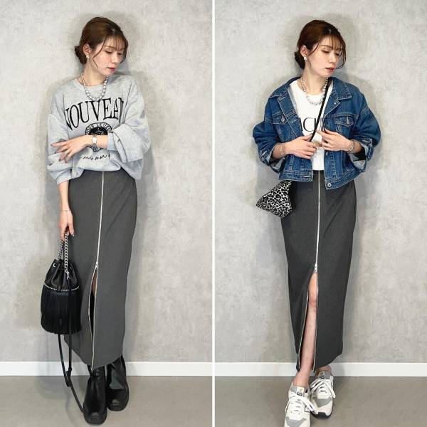 穿いてるだけで褒められちゃう♡【GU】SNSで話題！「フロントジップスカート」(2024年3月1日)｜ウーマンエキサイト(1/3)